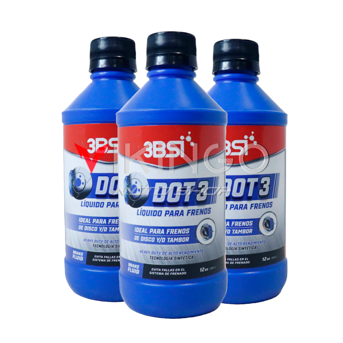 VikingoBiker - LIQUIDO DE FRENOS 3BSI DOT3 355ML 12OZ