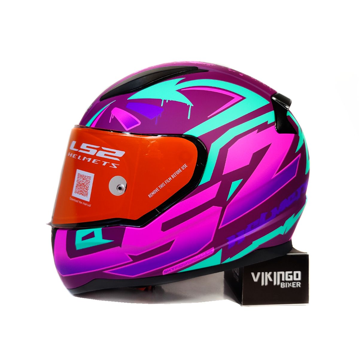 VikingoBiker - CASCO LS2 FF353 RAPID TAGLINE NEON PURPURA - FUCSIA MATE