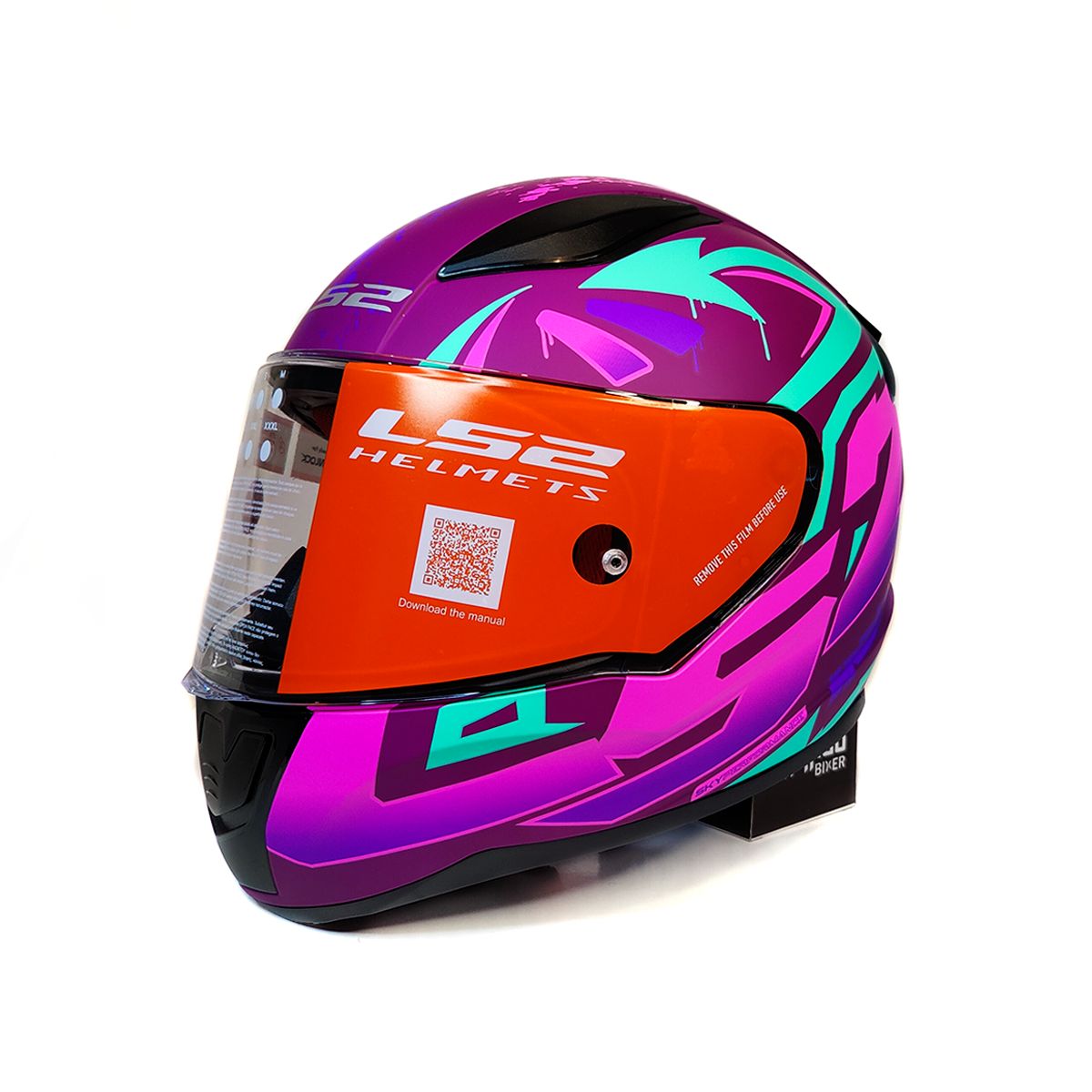 VikingoBiker - CASCO LS2 FF353 RAPID TAGLINE NEON PURPURA - FUCSIA MATE