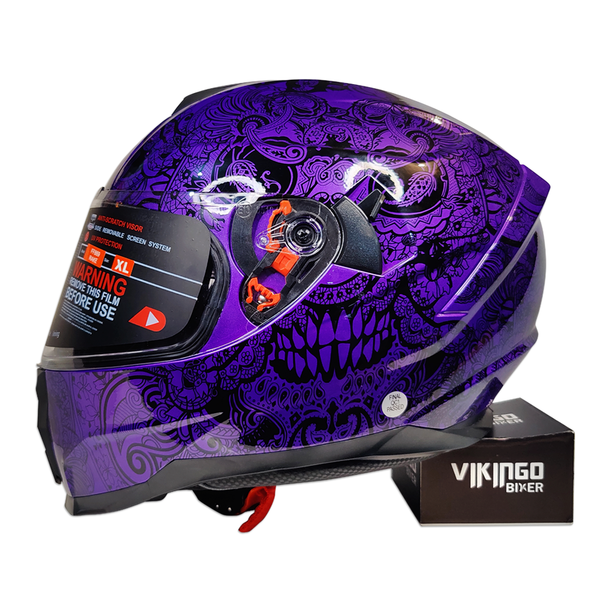 VikingoBiker - CASCO HOKEN FF869 RAKE VIOETA BRILLO