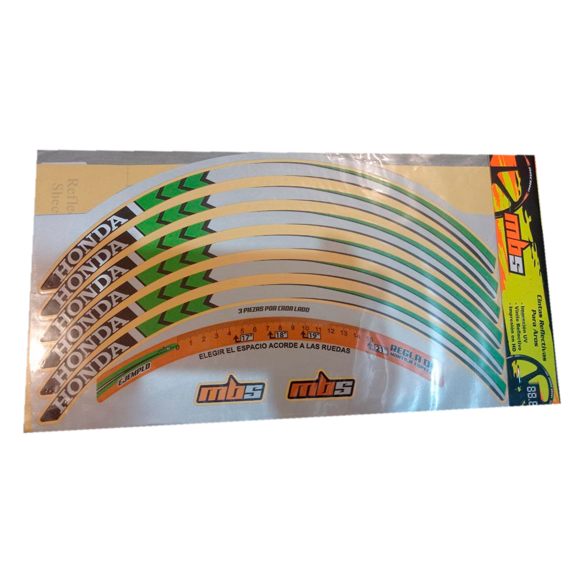 VikingoBiker - STICKERS ROJO REFLECTIVO PARA ARO MARCA HONDA